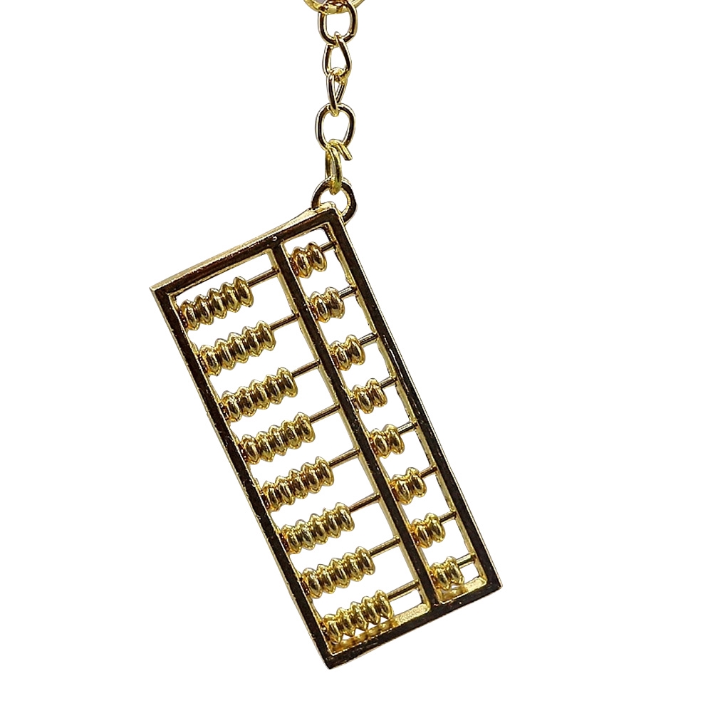 Keychain 9 Rows Gold Abacus Chinese Style Key Ring Novelty Pendant ...
