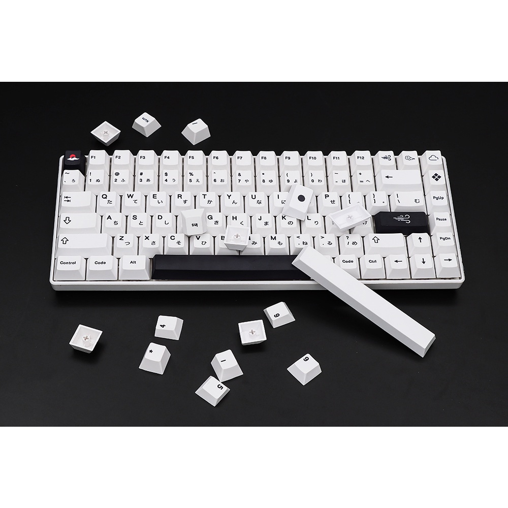 BOW Keycap Minimalist White Keycaps with Sub Legend PBT sublimation ...