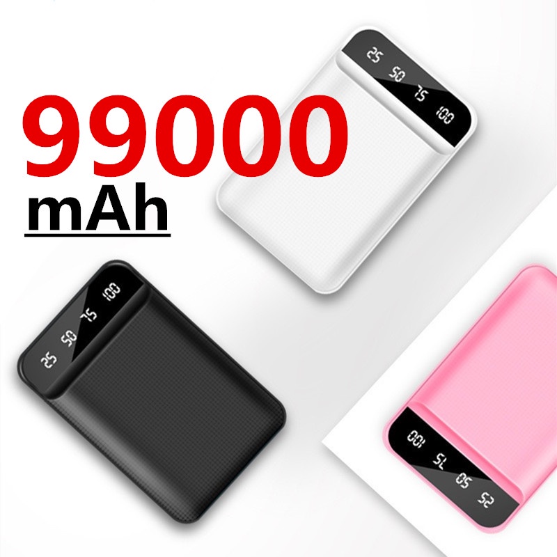 ☬Mini Power Bank 99000mAh Cell Phone Portable Charger LED Powerbank ...
