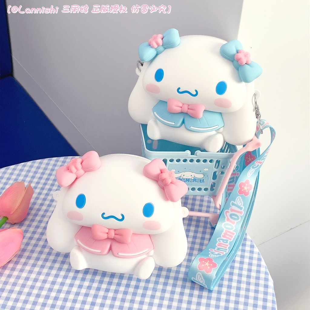Kawaii Sanri กระเป๋าสะพายข้าง ซิลิโคน ลายซากุระ ชินนาม่อนโรล คิตตี้ คุโ ...