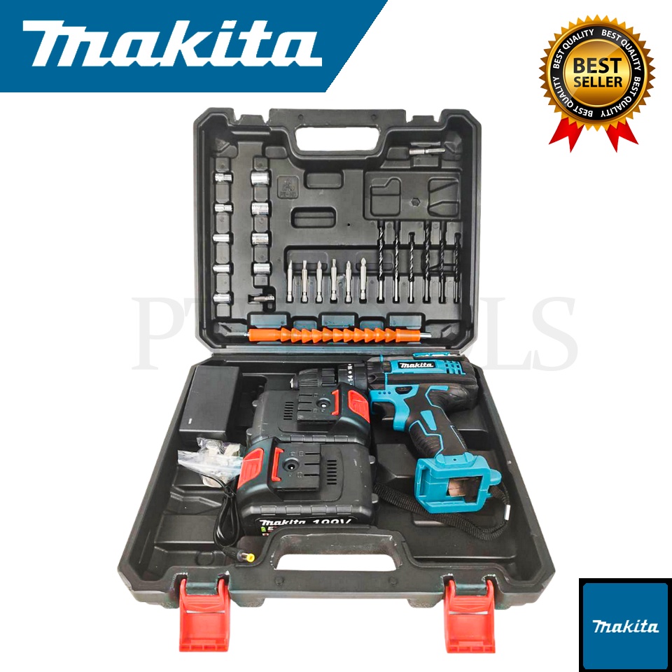 MAKITA สว่านไร้สาย 199V 3 ระบบ เจาะกระแทกได้ สีน้ำเงิน (งานเทียบ) - pt ...