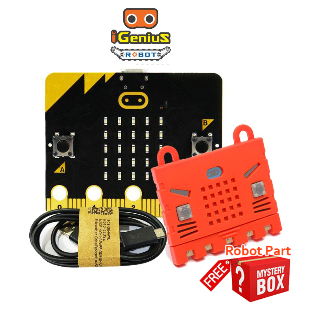 ฟรีของแถม microbit v2.2 พร้อมเคสซิลิโคนและสายซิ้งค์ข้อมูล ไมโครบิต ...