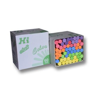 Hi Chalk ชอล์กสี/ชอล์กขาว ชอล์คเขียนกระดาน 1กล่อง จำนวน 60 แท่ง ...