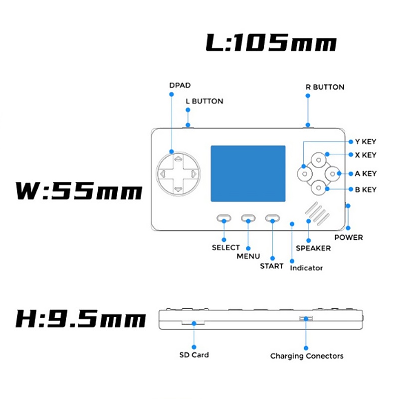 คอนโซลเปลือกTRIMUI Ultra-Small Mini Transparent Metal Shell Game ...
