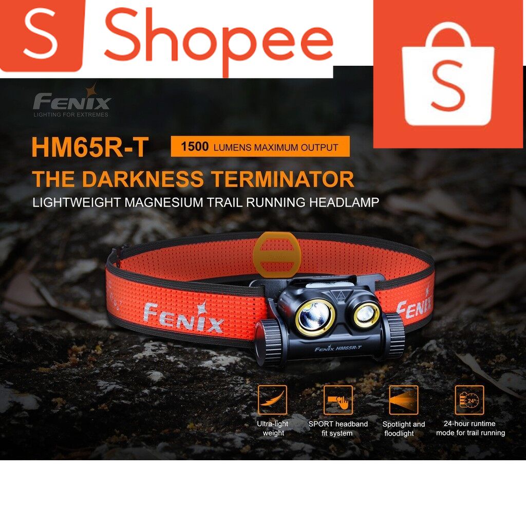 ไฟฉายคาดหัว Fenix HM65R-T LIGHTWEIGHT MAGNESIUM TRAIL RUNNING HEADLAMP ...