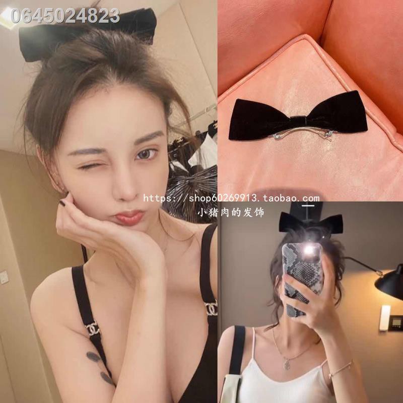 XIAOBAOBEIกิ๊บโบว์ใหญ่กิ๊บโบว์เกาหลีสุทธิสีแดงกับสีดำโบว์กิ๊บกิ๊บผ้ากำมะหยี่สามมิติด้านบนคลิป ...