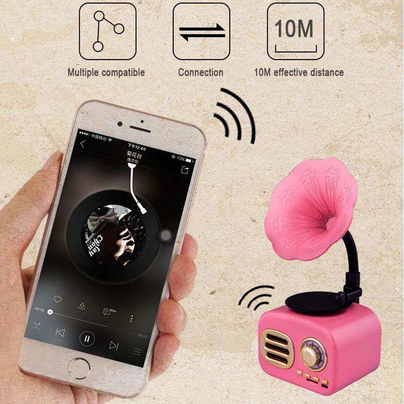 FL Vintage Retro Bluetooth Speaker Gramophone Record Player with FM ...
