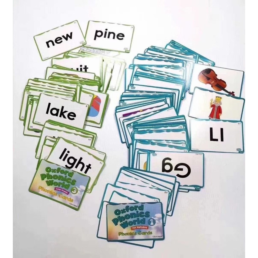 *ส่งทุกวัน *แฟลชการ์ด Flash cards Oxford Phonics worlds จำนวน 511 ใบ เล ...
