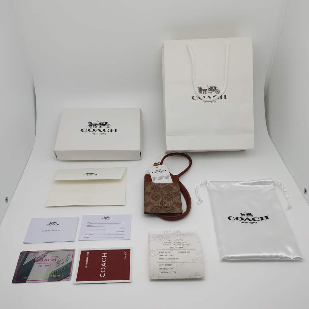 COACH Metal logo Card holder ID lanyard Classic Style Iahc - jstld34goa ...