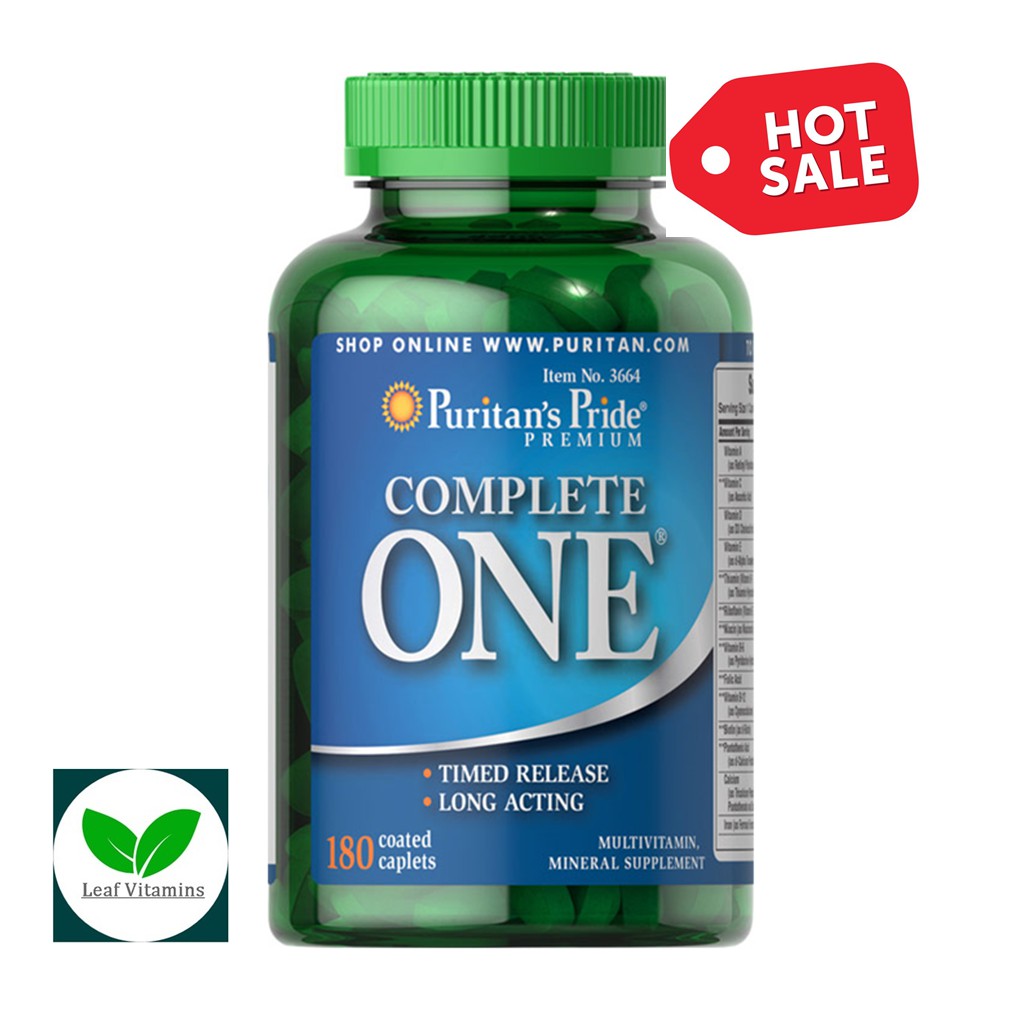 Puritans Pride Complete One Multivitamins Timed Release 180 Caplets ...