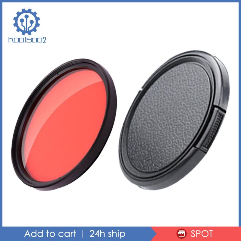 58mm Red Lens Filter Lens Cover Parts Round for Underwater Photograph ...