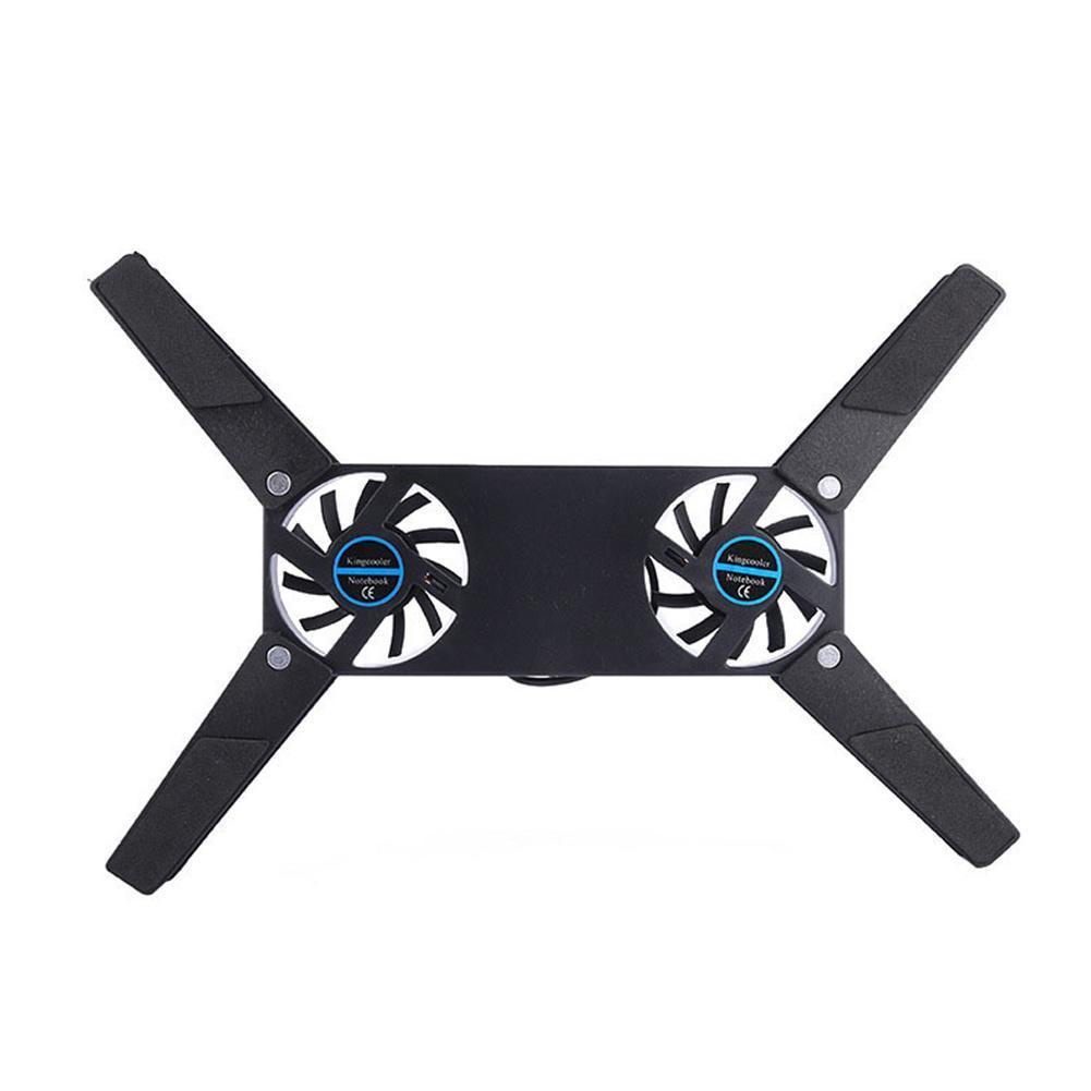 Laptop Desk Support Dual Cooling Fan Notebook Computer USB Rack Black ...