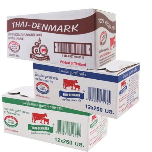 นมไทยเดนมาร์ก UHT THAI DENMARK 250ml×12 | Shopee Thailand