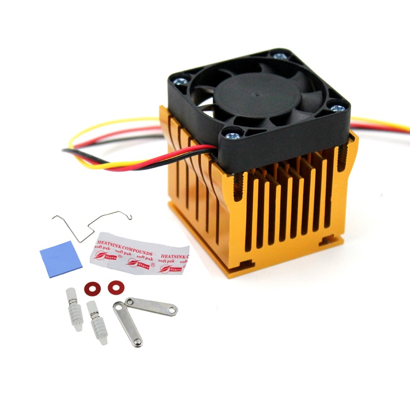 DIY Aluminium Northbridge Heatsink Cooler Motherboard Radiator w4cm Fan ...