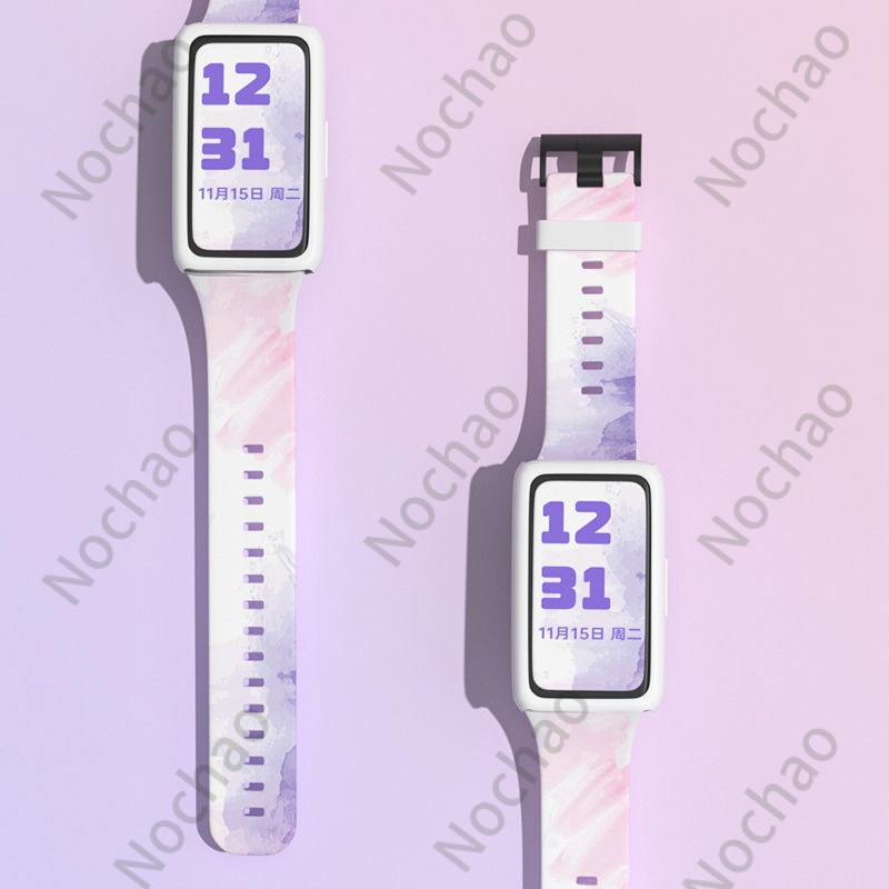 สายนาฬิกาข้อมือ ซิลิโคน พิมพ์ลายการ์ตูน แฟชั่น สําหรับ Huawei Band 7