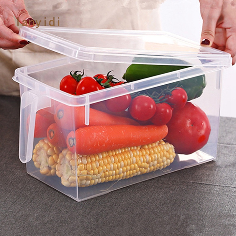 Plastic Storage Container with Lids Handle Fridge Storage Clear Food ...