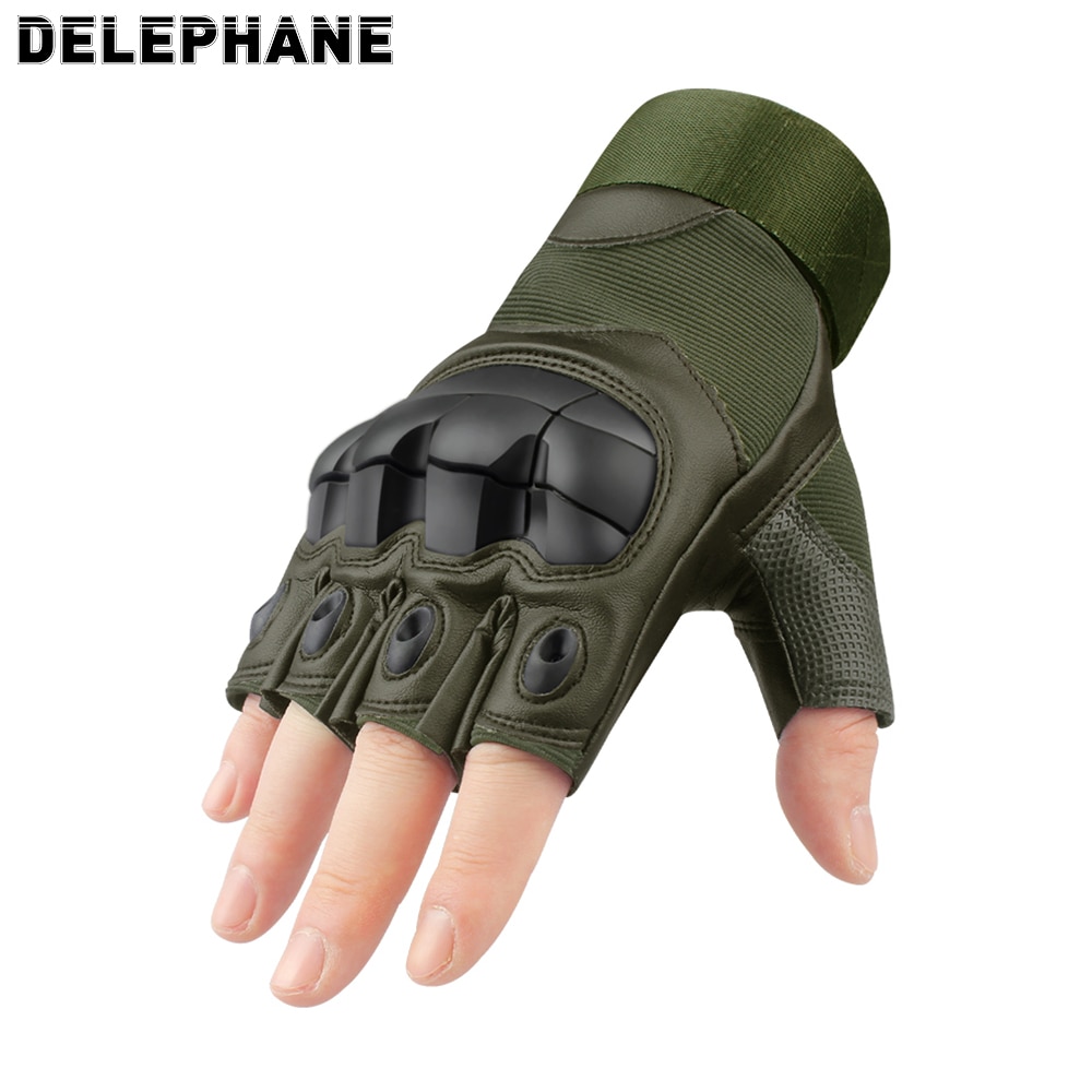 Please COD Summer PU Leather Fingerless Tactical Gloves Military Men ...