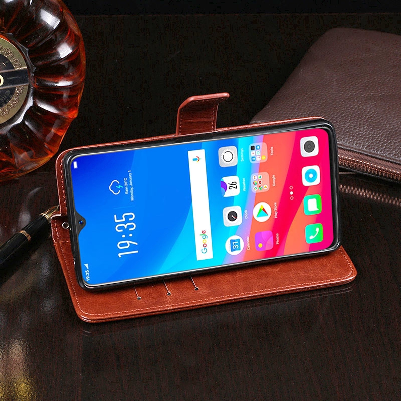 Oppo F9 F9 Pro Slim Magnetic Flip Pu Leather Case Card Holder Stand