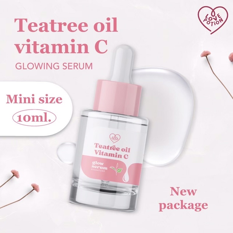 Tea tree oil vitamin c glow serum เซรั่มเลิฟโพชั่น เซรั่มเลิฟ Mini size ...