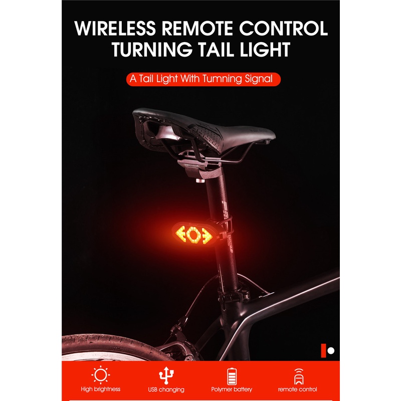 Bike Turn Signal Light Remote Control Direction Indicator LED Rear ...