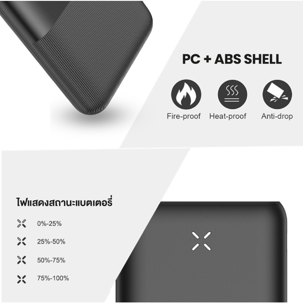 Power Bank 10000mAh พาวเวอร์แบงค์ ALPHAX รุ่น B10PD รองรับการชาร์จเร็ว PD20W QC 3.0 รับประกัน ...