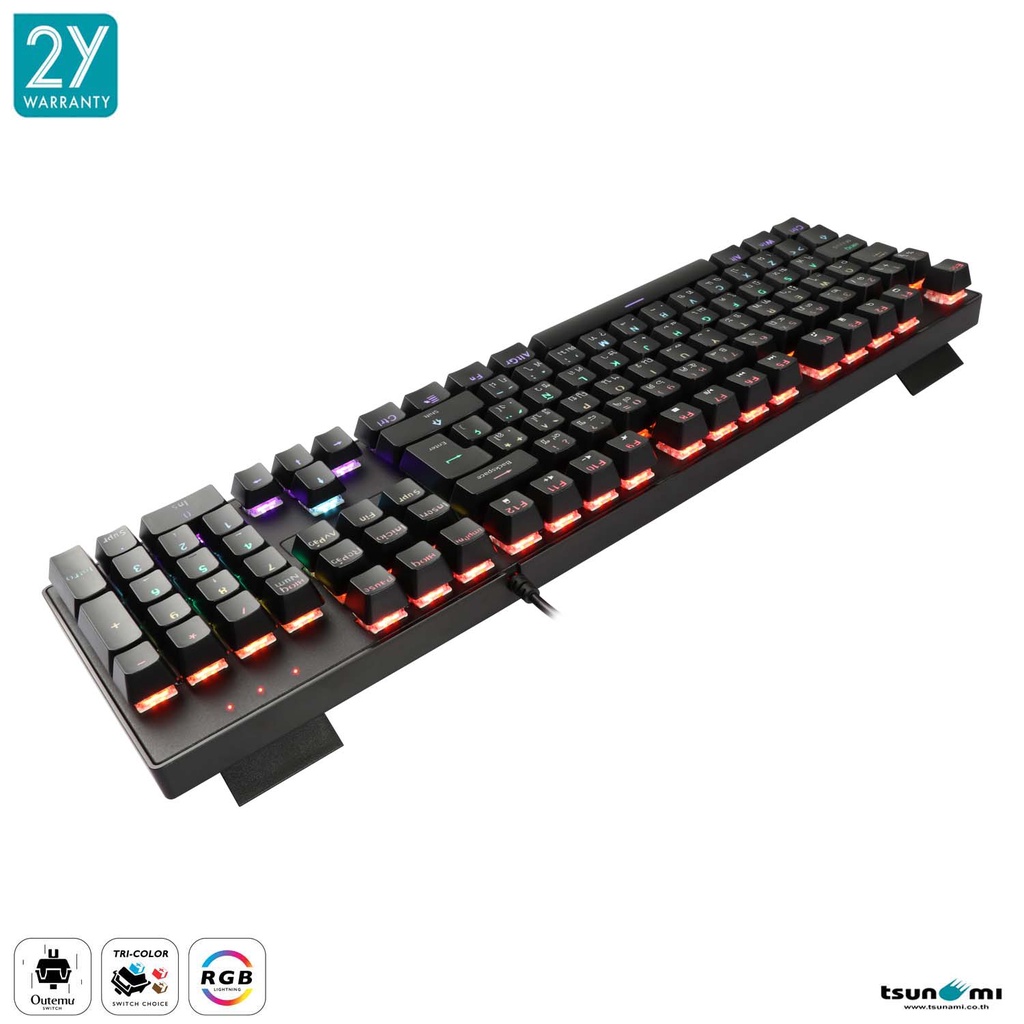 คีย์บอร์ดเกมมิ่ง Tsunami Outemu MK-02 Ver 2022 104 Keys Mechanical ...