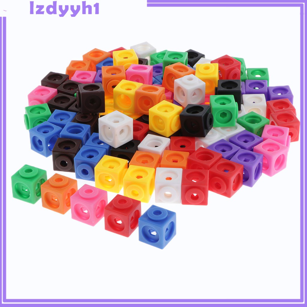 JoyDIY Interlocking Math Link Cubes Blocks Set of 100pcs Kids Early ...