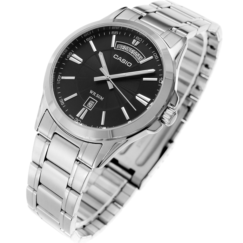 Casio นาฬิกาข้อมือผู้ชาย หน้าปัด DAY-DATE สายสแตนเลส รุ่น MTP-1381 ของ ...