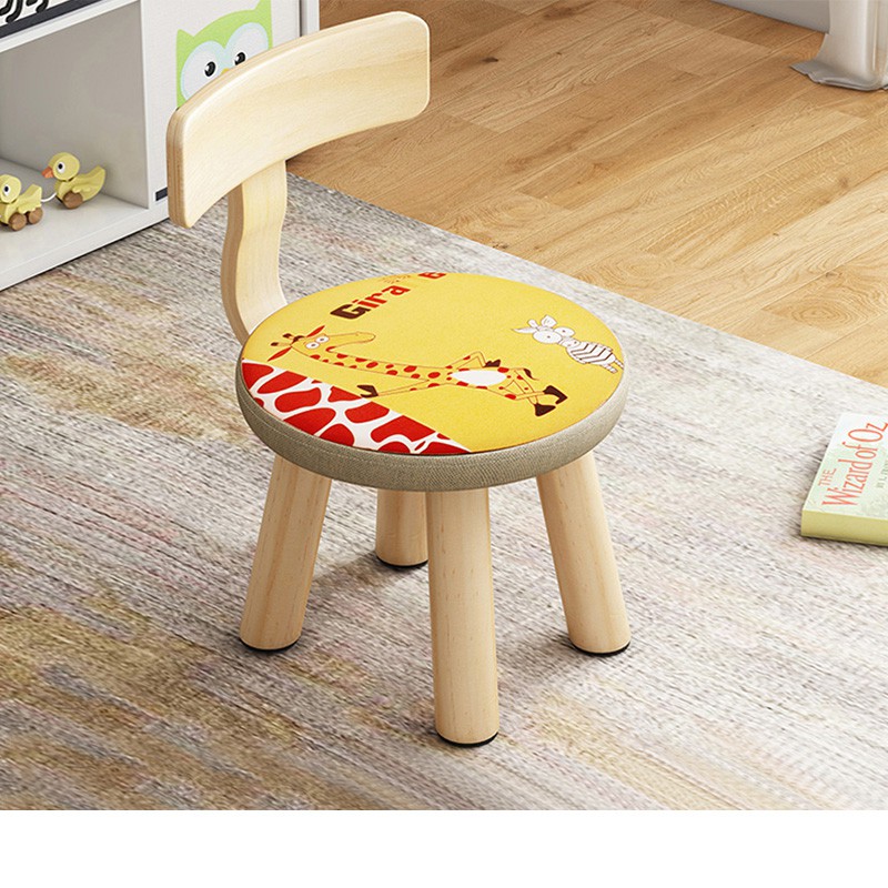 Children's Solid Wood Stool Armchair Home Creative Cute Low Stool Chair ...