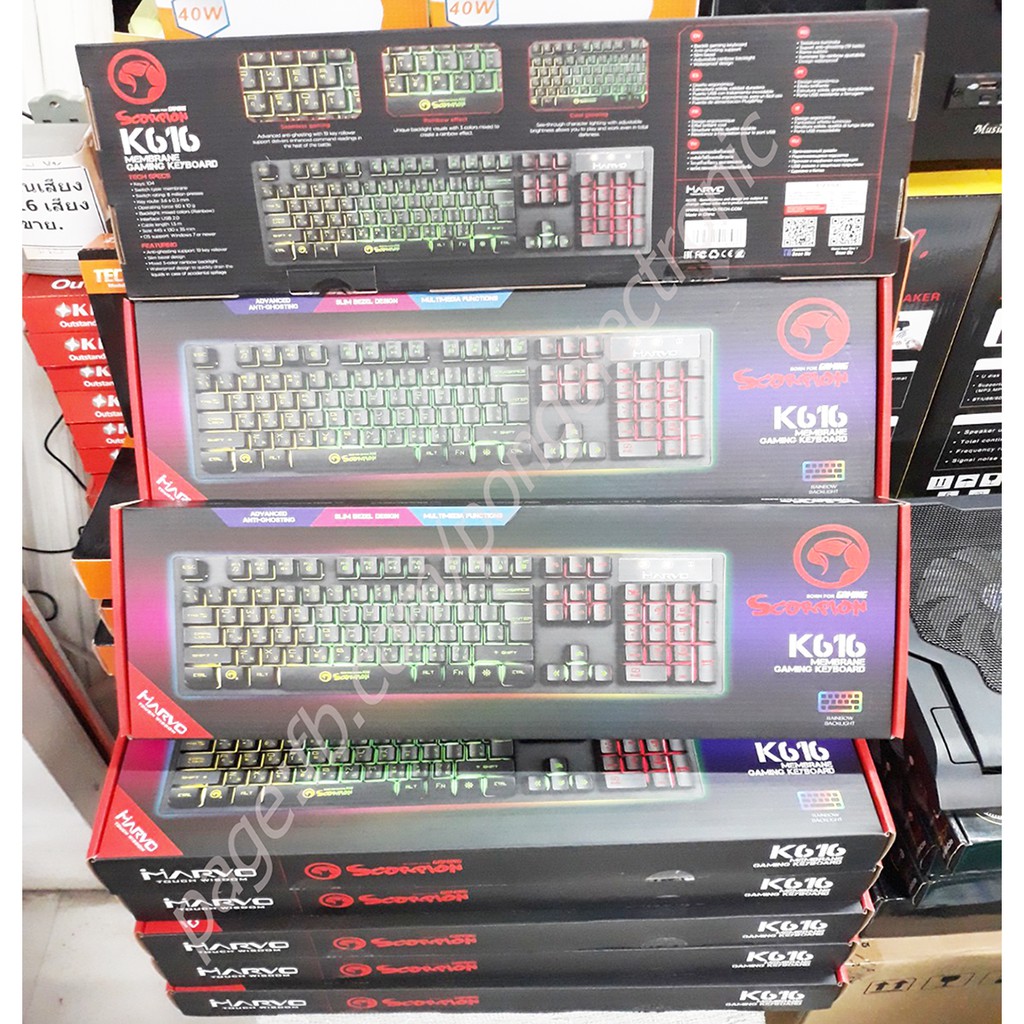 Marvo K616 Scorpion Keyboard Gaming Rainbow Blacklight คีย์บอร์ดเกมมิ่ง ...