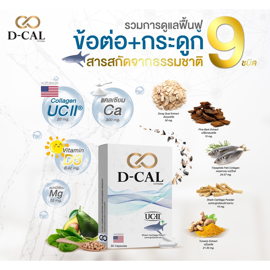 D-CAL COMPLEX อาหารเสริมไขข้อ กระดูก UC II® ของแท้ 100% พร้อมจัดส่งทั่ว ...