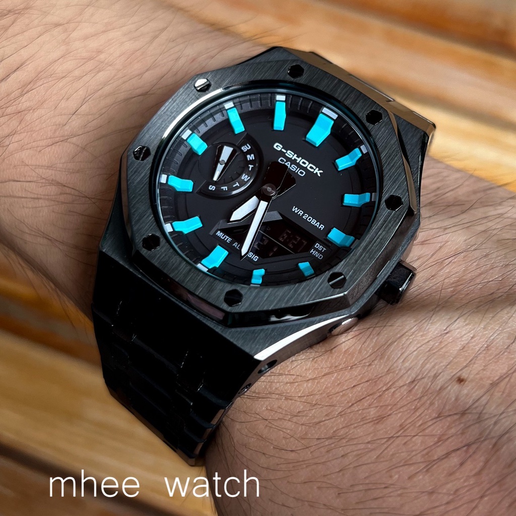 G-Shock Casioak Black Metal Tiffany Blue Dial | Shopee Thailand
