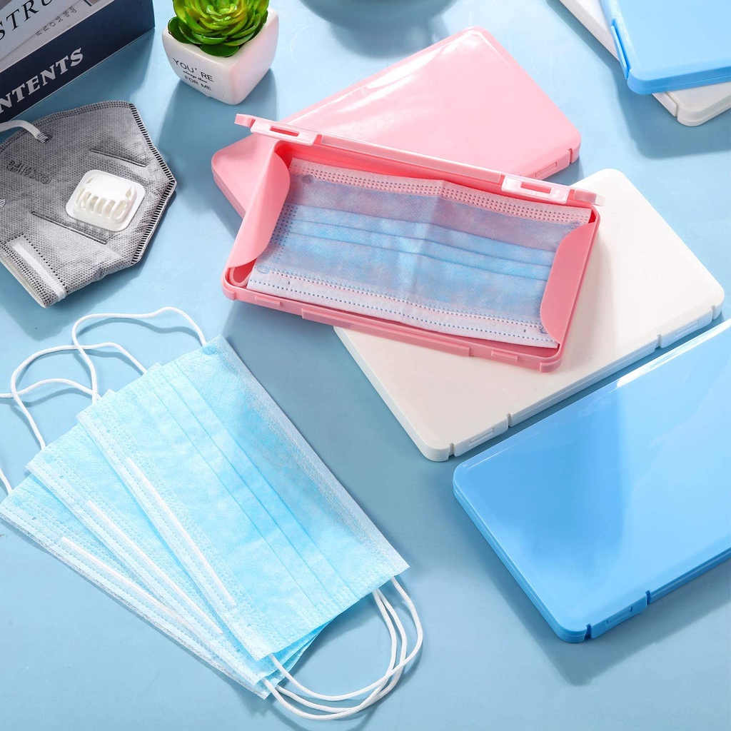 Plastic Face Covering Storage Box, Reusable Keeper Folder Portable ...