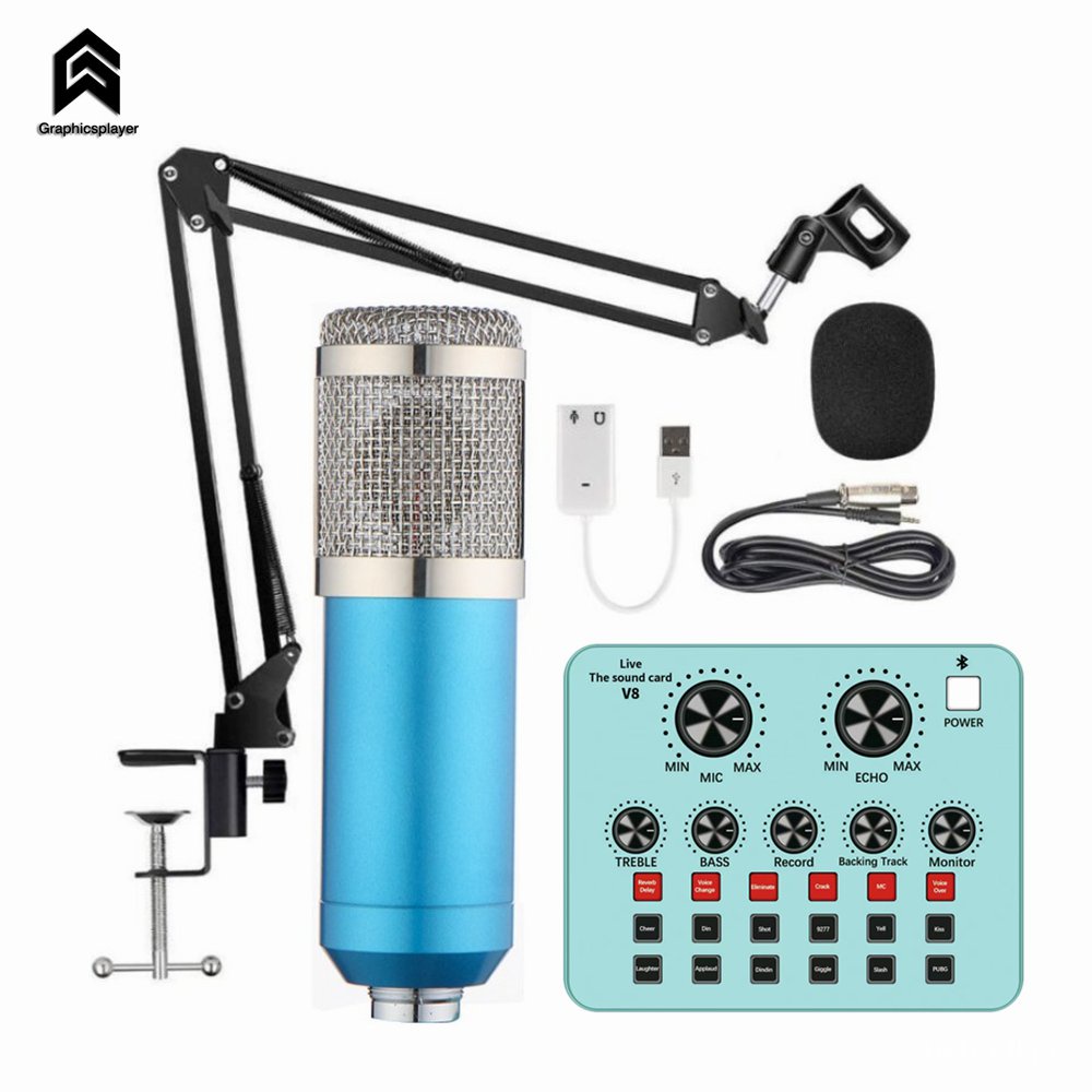 BM800 V8 Live sound card microphone set for Online live broadcast USB ...