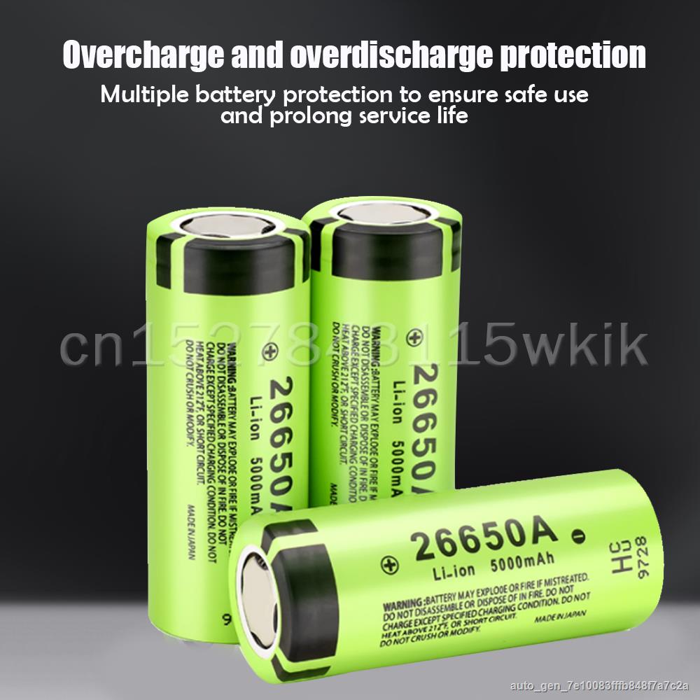 1 10PCS al Panasonic al 26650A 26650 3.7V 5000mAh Lithium Rechargeable ...
