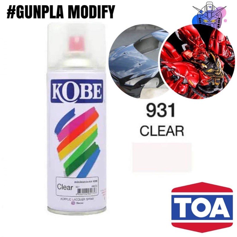 KOBE สีสเปรย์กระป๋อง ชนิดเคลียร์เงา Clear 931 จาก TOA 400 cc | Shopee ...