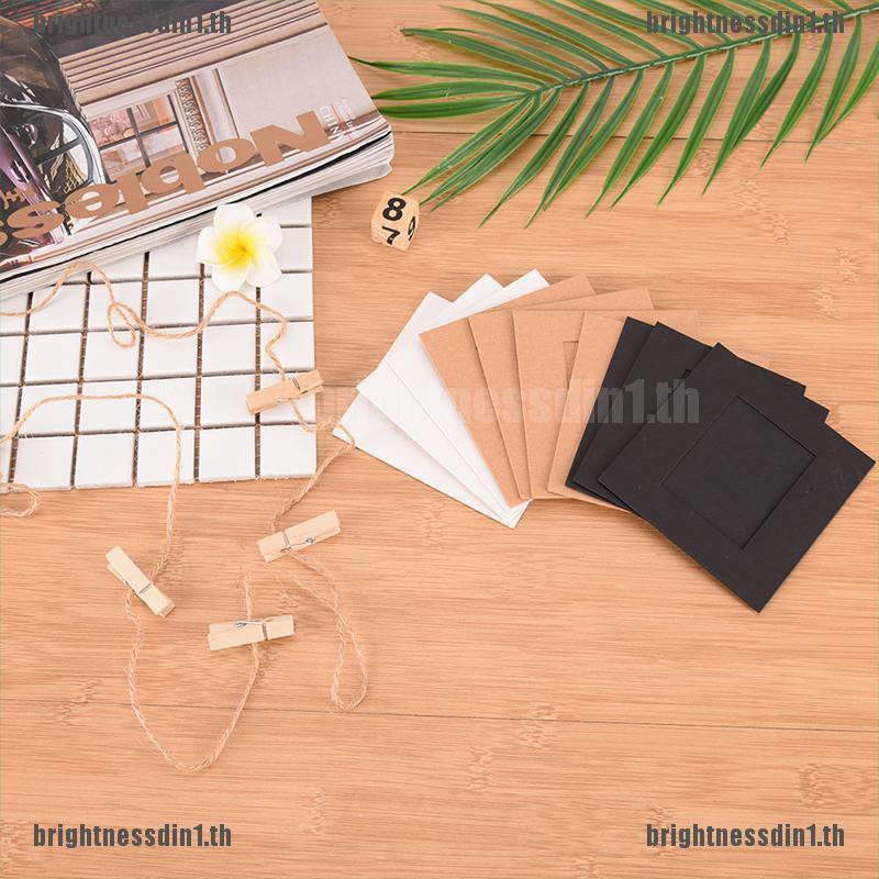 BD 10 set diy wall picture paper photo hanging 3" frame album rope clip ...