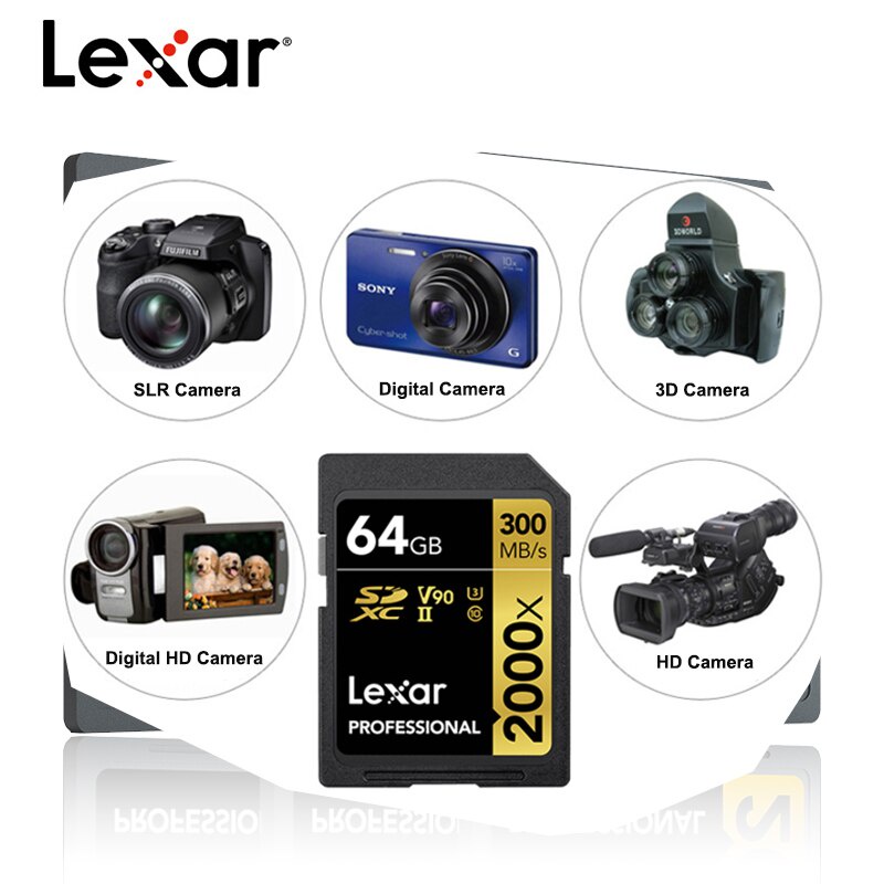 Original Lexar 2000x 128gb 64gb 32gb Sd Card Sdxc Uhs-ii U3 Flash ...