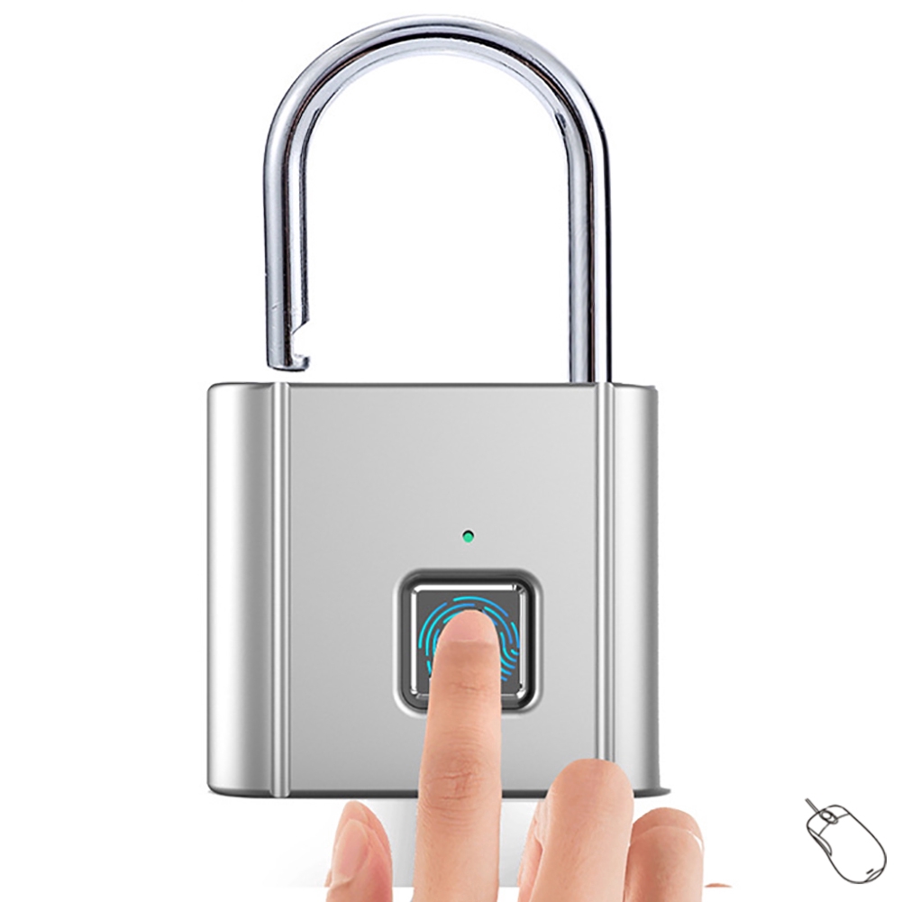 Portable Smart Fingerprint Padlock Thumbprint Door Padlocks Keyless USB ...