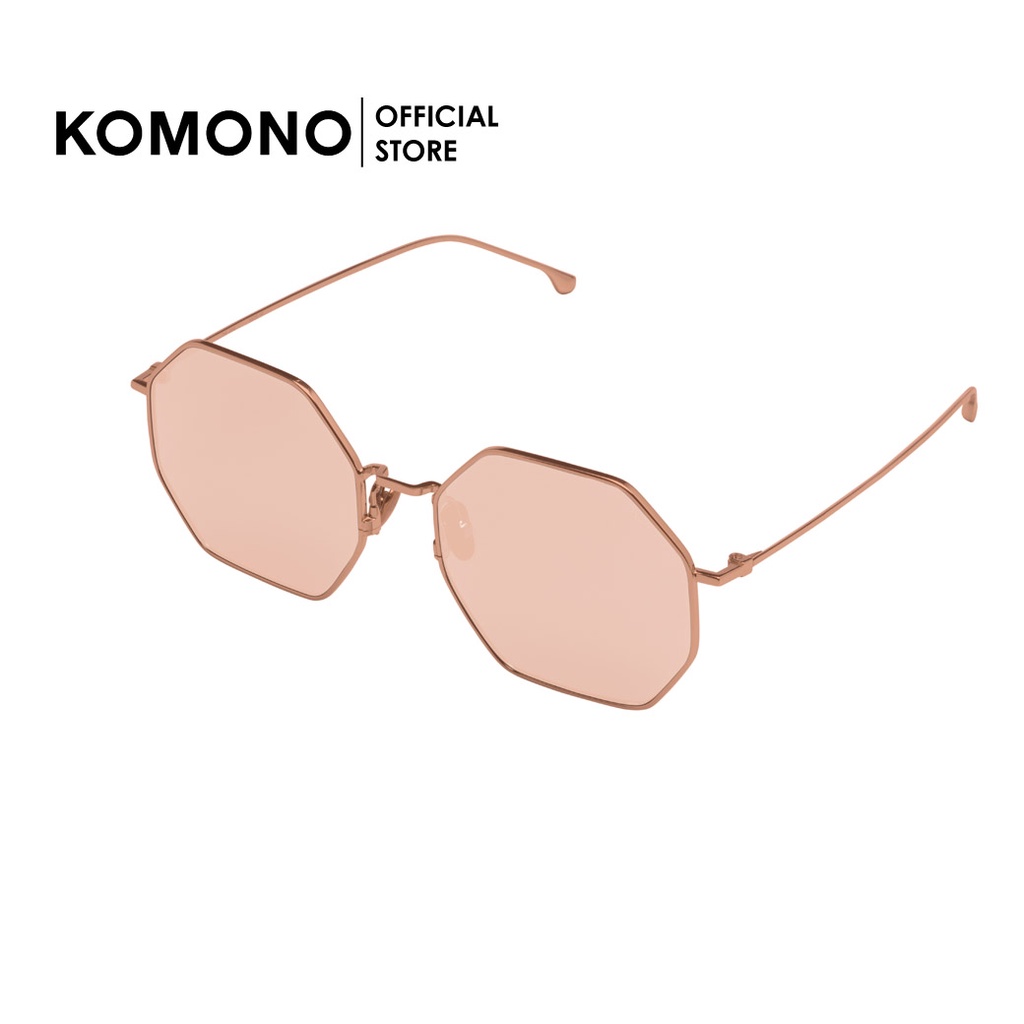 KOMONO Jane Penrose แว่นตากันแดดทรงแปดเหลี่ยม โลหะ สีโรสโกลด์ | Shopee Thailand