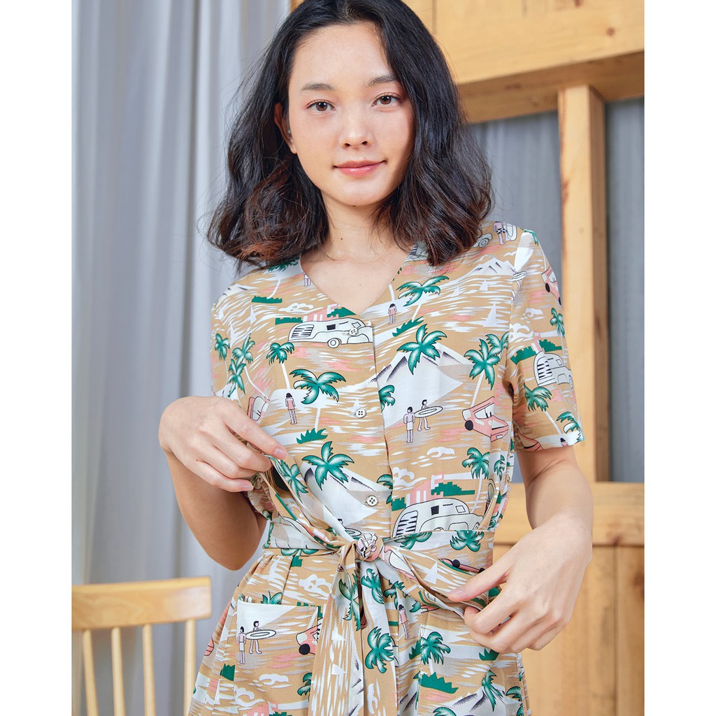 Manami Dress (Brown beach) - foresta.shop - ThaiPick