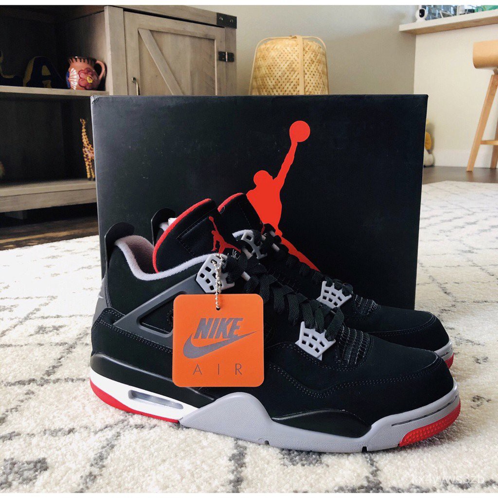 Nike Air Jordan 4 aj4 basketball shoes male red blue mandarin duck hot ...