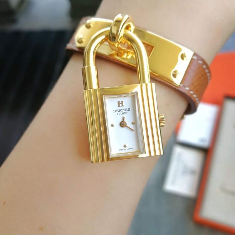 Hermes Kelly Watch Epsom Gold GHW Stamp W - zelective - ThaiPick