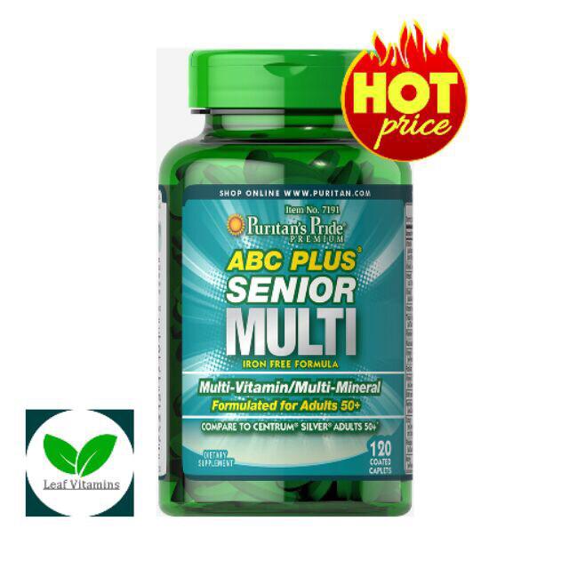 Puritan's Pride ABC Plus Senior Multivitamin Multi-Mineral Formula ...