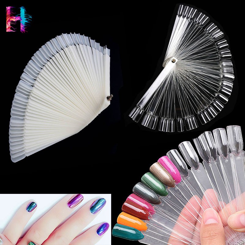 Nail Art Tips Fan Natural False Tools Display Board Polish Manicure ...