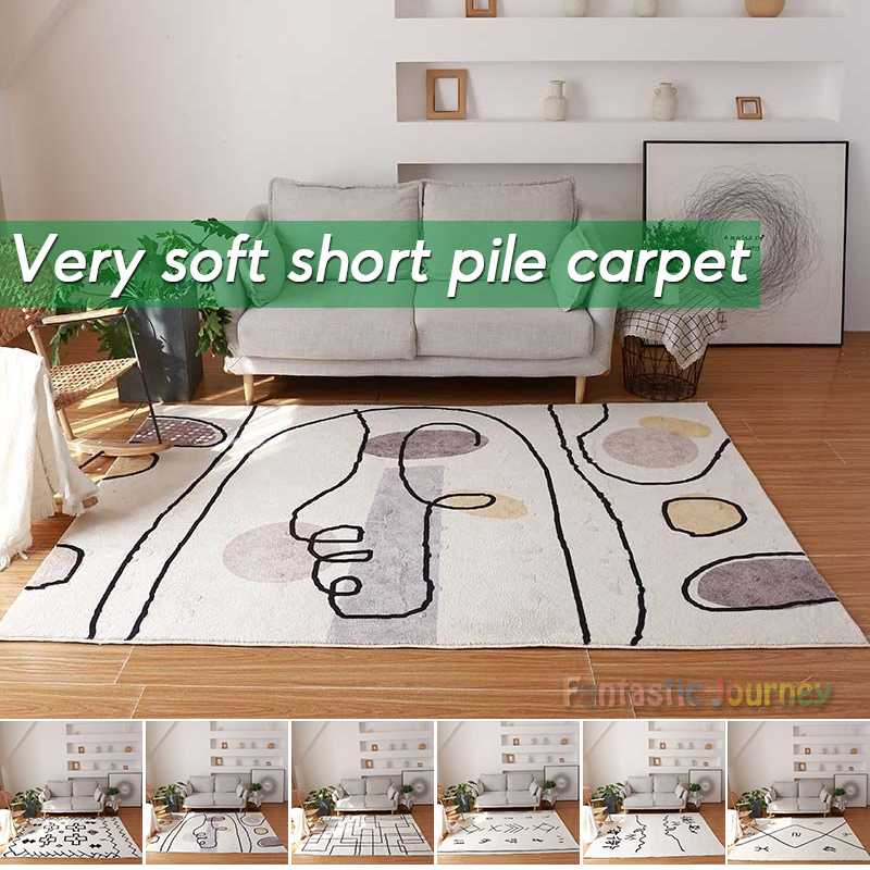 Short pile carpet living room carpet Nordic style imitating cashmere ...