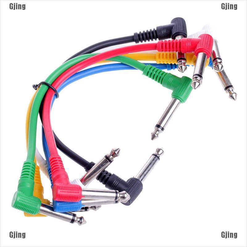 6PcsSet Colorful Angled Plug Audio Leads Patch Cables For Guitar Pedal ...