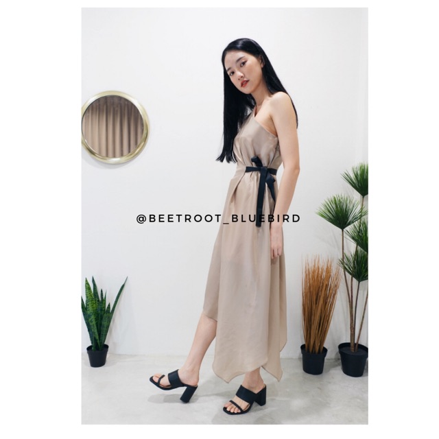 Cabina One-Shoulder Dress (rustic gold) - beetroot_bluebird - ThaiPick