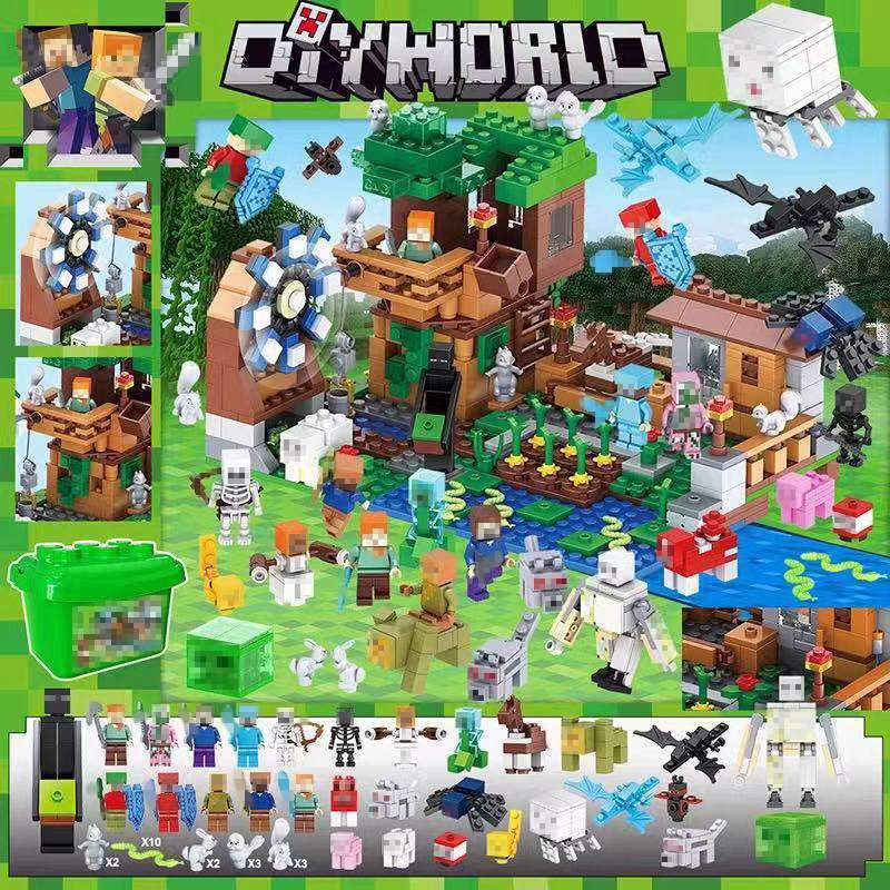 minecraft/ Lego Minecraft Building Blocks Village House ประกอบของเล่น ...