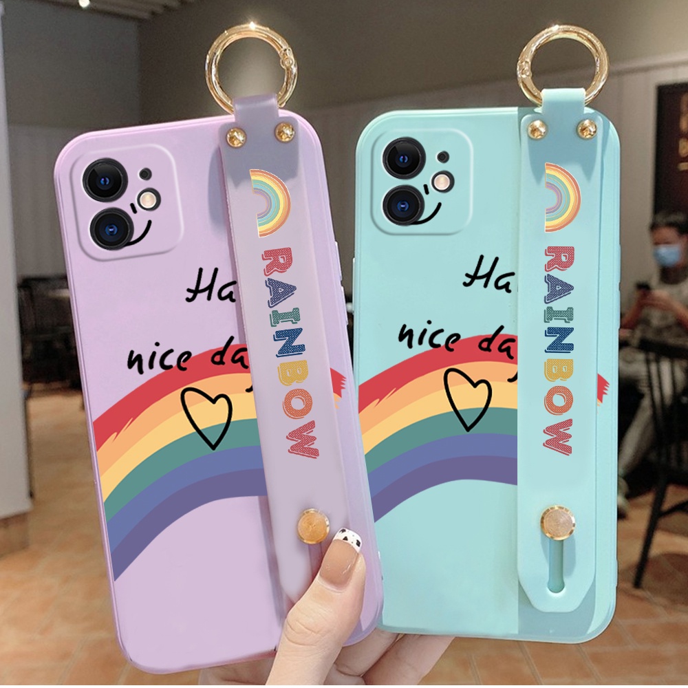 Realme 5 5i 5S 6 6i Pro Realmi เคสเรียวมี สำหรับ Wrist Strap Case Smile ...